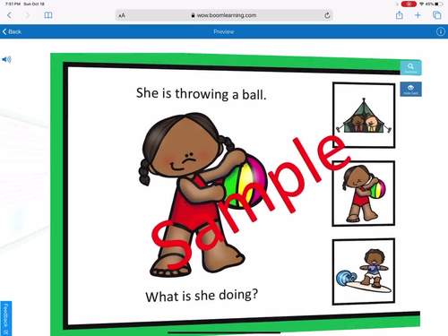 Open Ended Task Cards Summer Actions BOOM Card Deck Speech Language Therapy