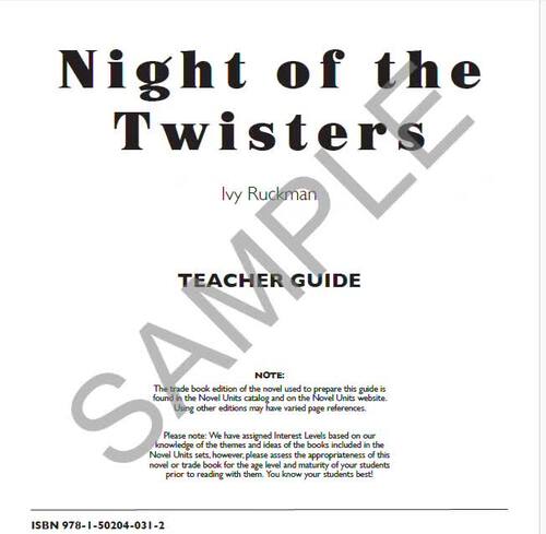 Night of the Twisters Novel Units® Teacher Guide Novel Study | TPT