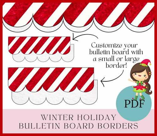Winter Holiday Bulletin Board Borders by Curiosity Academy | TPT