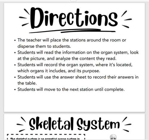 Human Body Organ Systems Gallery Walk by A Dads Classroom | TPT