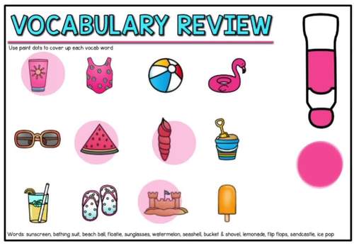 Summer Vocabulary Speech Therapy Games Boom Cards | Distance Learning