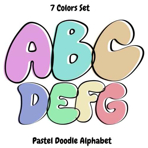 Pastel Groovy Alphabet bulletin board letters bundle for teachers