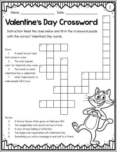 Valentine's Day Activities: Crossword Puzzles, Word Search, Scramble ...