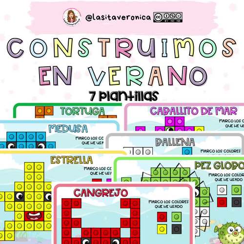 Policubos en Verano / Summer Mathlink Cubes. Snap cubes. May. June. Ocean.