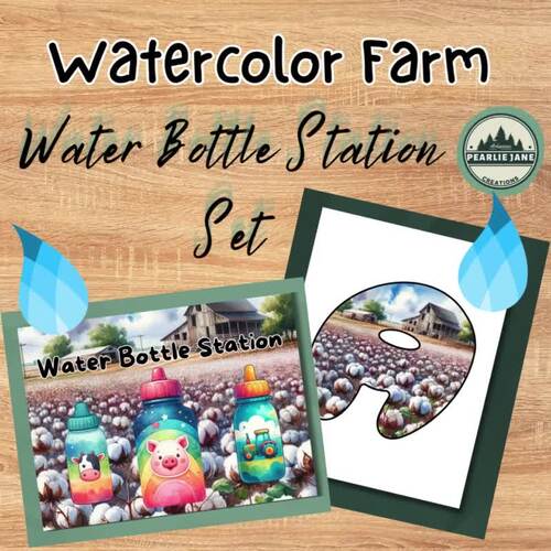 Farm Themed Water Bottle Station Classroom Decor by Pearlie Janes Creations