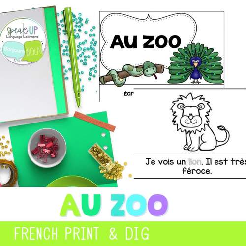 Au Zoo | French Animal Reader Story Printable & Boom Cards with Audio ...