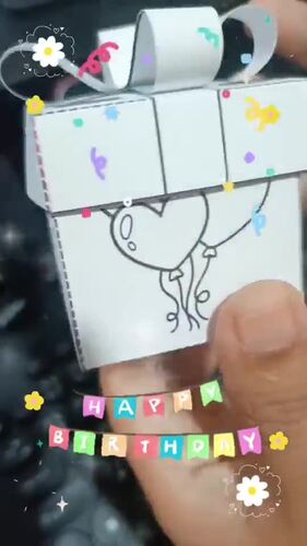 Birthday Gift Box, DIY Craft Templates, Birthday Activity & Party, Box ...