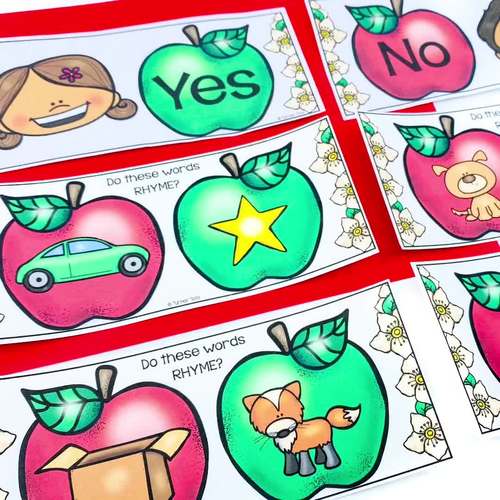 Apple Rhymes Literacy Activity by Turner Tots | TPT