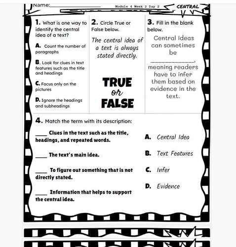 HMH Into Reading Lesson Exit Tickets - Fifth Grade - Module 4 Week 2