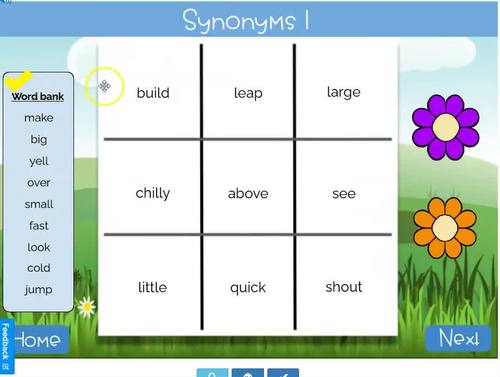 Digital Spring Themed Tic-Tac-Toe: Synonyms, Antonyms, Homonyms | TPT