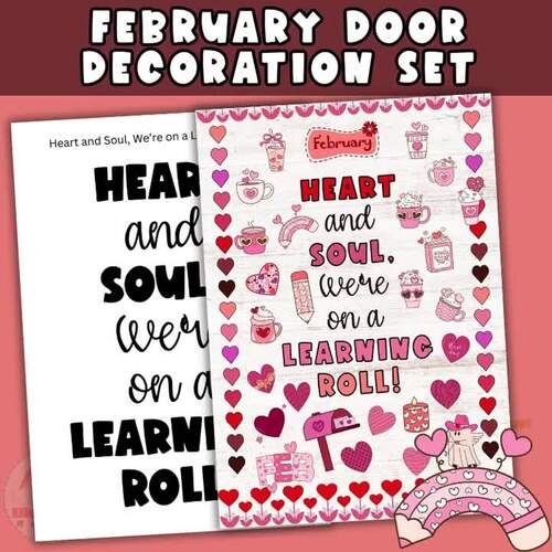 February door decoration set | valentines day | valentines day bulletin ...