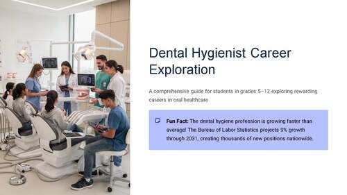 Dental Hygienist Career Exploration 101 Grades 4-12 PPTX Slides Career ...