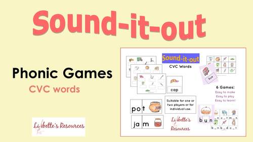CVC Words Phonics Games by Lilibettes Resources | TPT