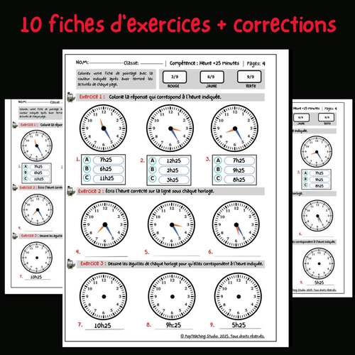 Apprendre l’heure +25 mins / Vol 5: comprendre le temps, repérer les ...