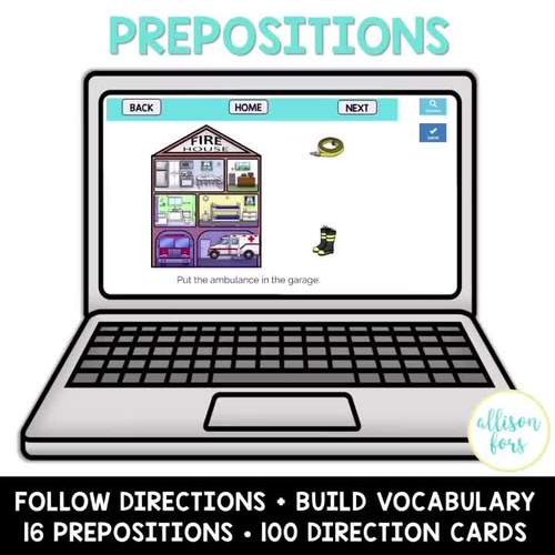 Prepositions and Prepositional Phrases BOOM Cards Digital Activities