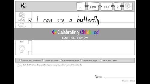 NSW FONT My First Sentences | Simple Writing Sheets for A to Z | TPT