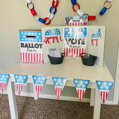Voting Booth Dramatic Play - Patriotic Election Day Activity by Turner Tots
