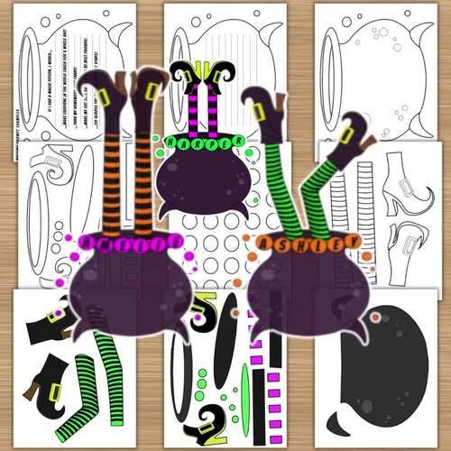 Witch’s Cauldron Name and Scissor Craft Activity | Halloween Cut and Paste