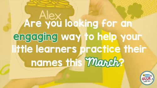 St Patricks Day Name Practice Pot of Gold Craft, Center, Worksheets ...