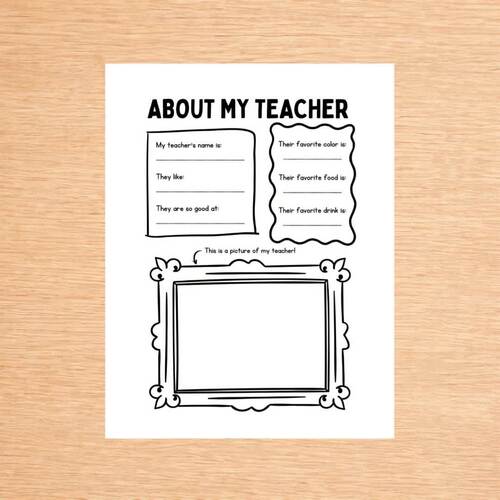 Teacher Appreciation Keepsake Book - Student Gift, Classroom Memory