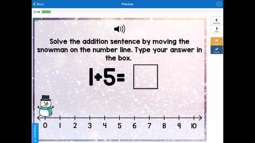 Number Line Addition Winter Math Activity Digital Task Cards with Boom ...