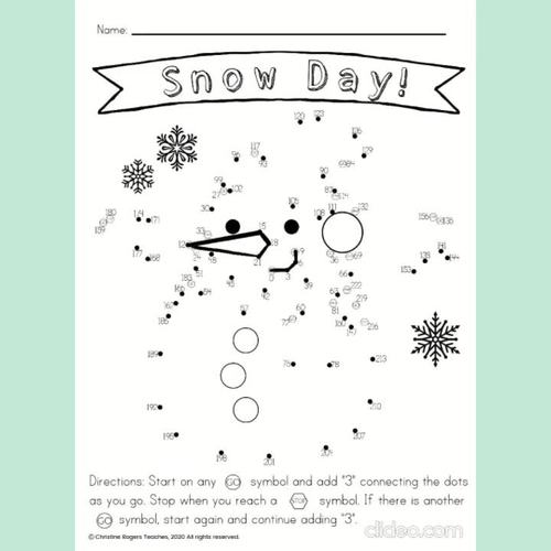 Dollar Deal Winter Math Skip Counting Connect the Dots Winter Math K ...
