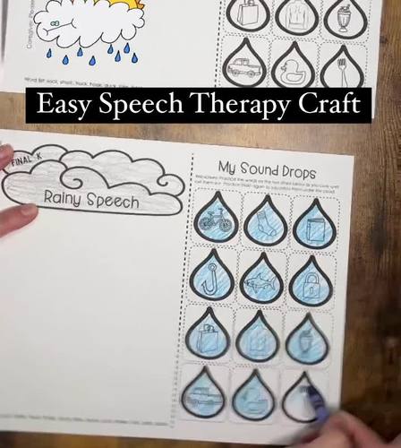 Rainy Speech Therapy Craft One Page Activity for Artic and Language