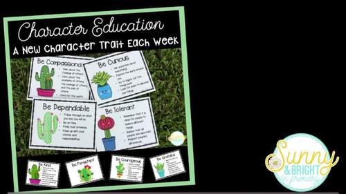 Cactus & Succulent Themed Character Education - Character Trait of the Week