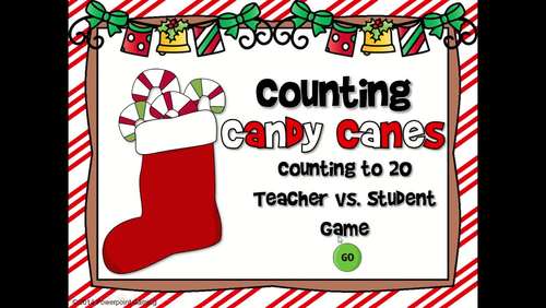 Counting Christmas Candy Canes Powerpoint Game by Teacher Gameroom