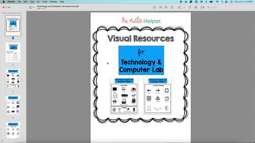 Visual Resources for Technology and Computer Lab by The Autism Helper