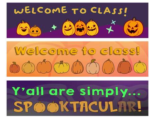 Halloween Animated GIFS - Google Classroom Header by Monete Creativo