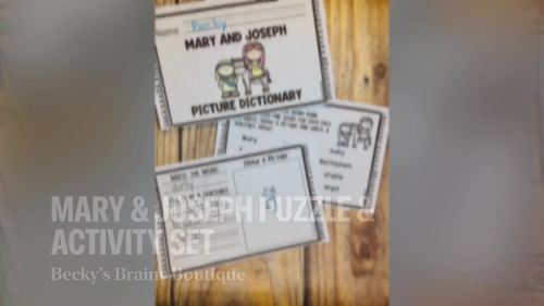 CHRISTMAS Mary and Joseph Mini Lesson PLUS Puzzle & Activity Set BUNDLE