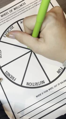Stress Management Worksheet for High School: Wheel of Wellness | TPT