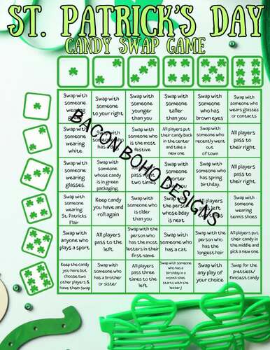St. Patrick's Day game. St. Patrick's Day activity, editable by Bacon ...