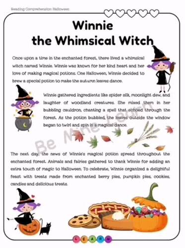 Spooky Halloween Worksheet for Grades 2-3 (with answers) by Be Mine LEARN