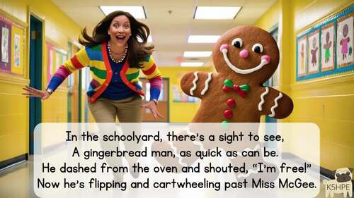 Music: Gingerbread Man At School Song, Classroom Songs Reading Activity ...