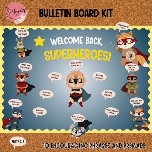 Welcome Back, Superheroes! Bulletin Board Kit School Classroom Decor