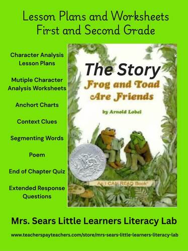Frog and Toad Are Friends The Story by Mrs. Sears Little Learners ...