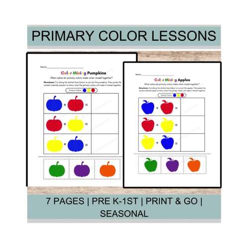 Primary Color Lessons| Seasonal Activity| Pre K-1st by LittleSchoolCoPrints