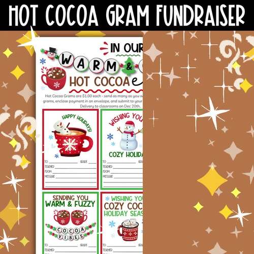 Hot Cocoa Holiday Christmas Candy Cane Grams PTA PTO Student Council ...
