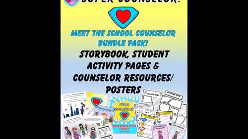 Meet your SUPER Counselor BUNDLE Story Posters Activities | TPT