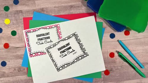 4 NF 1 Equivalent Fractions Task Cards with Circle and Bar Models ...