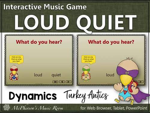 Thanksgiving Music Dynamics Loud Quiet Interactive Music Game {Turkey ...