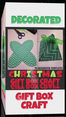 Christmas Pyramid Folding Gift Box Decorated Color by KM Classroom