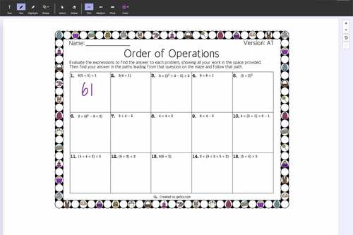 Easter: Multi-Step Equations Maze Activity by Qwizy | TPT
