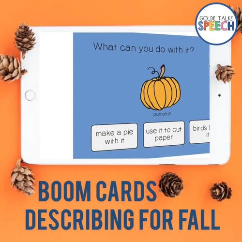 Boom Cards |Describing for Fall | Speech and Language Therapy | ELA