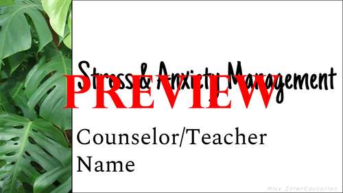 Stress and Anxiety Management - PowerPoint by Miss InterEducation