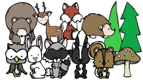 Woodland Creatures clip art 2024 forest animals clip art COLORED Version