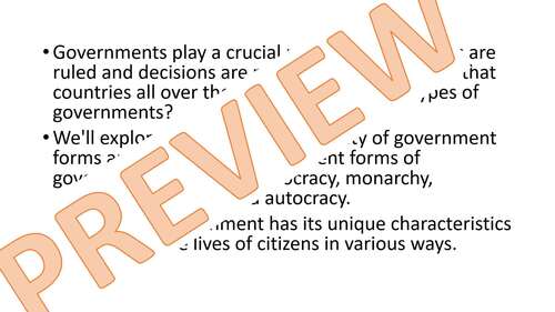 Forms of Government PowerPoint Cloze Notes SS.7.CG.3.1 Revised New ...