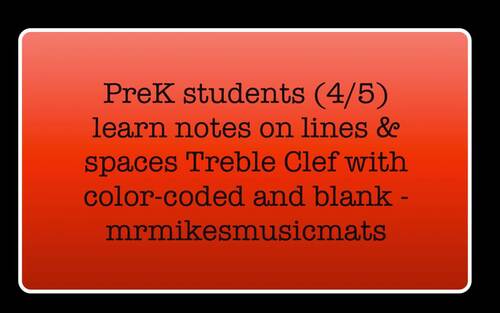 Lines & Spaces Practice Notation Treble Clef - MrMikesMusicMats ...